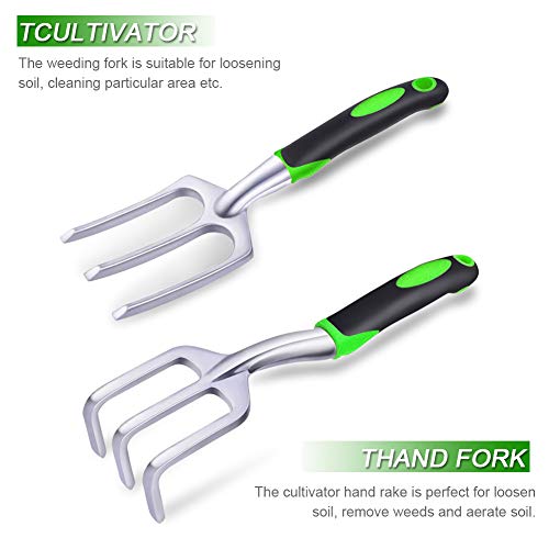 AOKIWO 83 Pcs Garden Tools Set Succulent Tools Set, Heavy Duty Aluminum Manual Garden Kit Outdoor Gardening Gifts Tools for Men Women (Green)