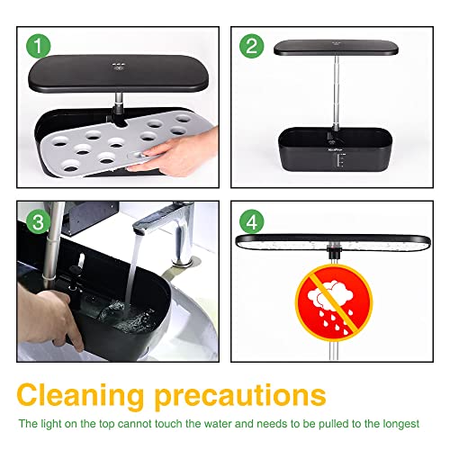 Hydroponics Growing System 12 Pods Indoor Herb Garden Kit with Led Grow Light Automatic Timer Smart Germination Kit Garden Planter 4L Large Leakproof Water Tank