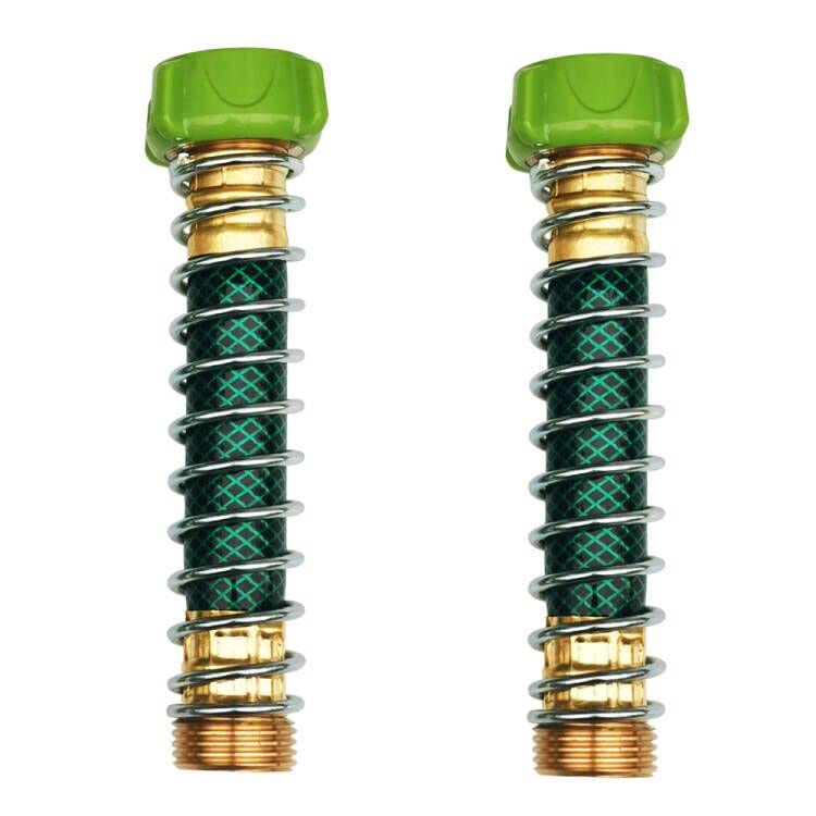 HQMPC Garden Hose Extension Adapter Hose Kink Protector RV Flexible Hose Protector 3/4" GHT Spring Garden Hose Coiled Spring Protector 2Pcs