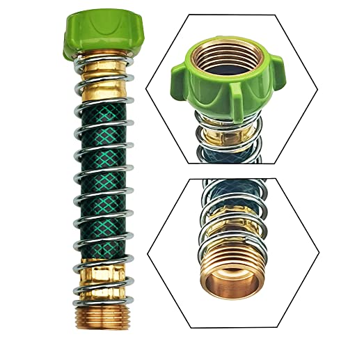 HQMPC Garden Hose Extension Adapter Hose Kink Protector RV Flexible Hose Protector 3/4" GHT Spring Garden Hose Coiled Spring Protector 2Pcs