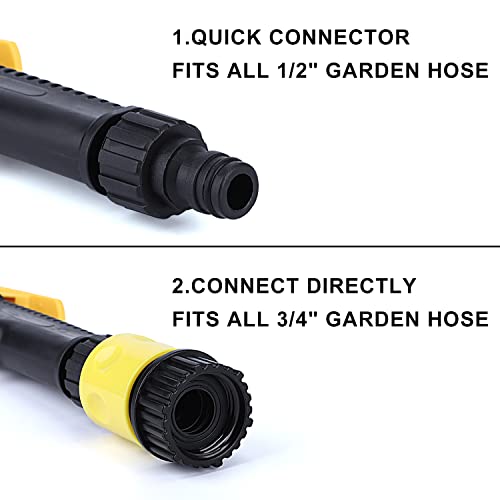 Mist Watering Wand For Hanging Baskets,25 Inch Spray Wand With Adjustable Nozzle, Car Pet Window Cleaning Tool, Great For Watering Seedbeds, Hanging Plants, Deck Plants.(90-degree curved nozzle)