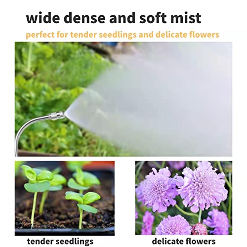 Mist Watering Wand For Hanging Baskets,25 Inch Spray Wand With Adjustable Nozzle, Car Pet Window Cleaning Tool, Great For Watering Seedbeds, Hanging Plants, Deck Plants.(90-degree curved nozzle)