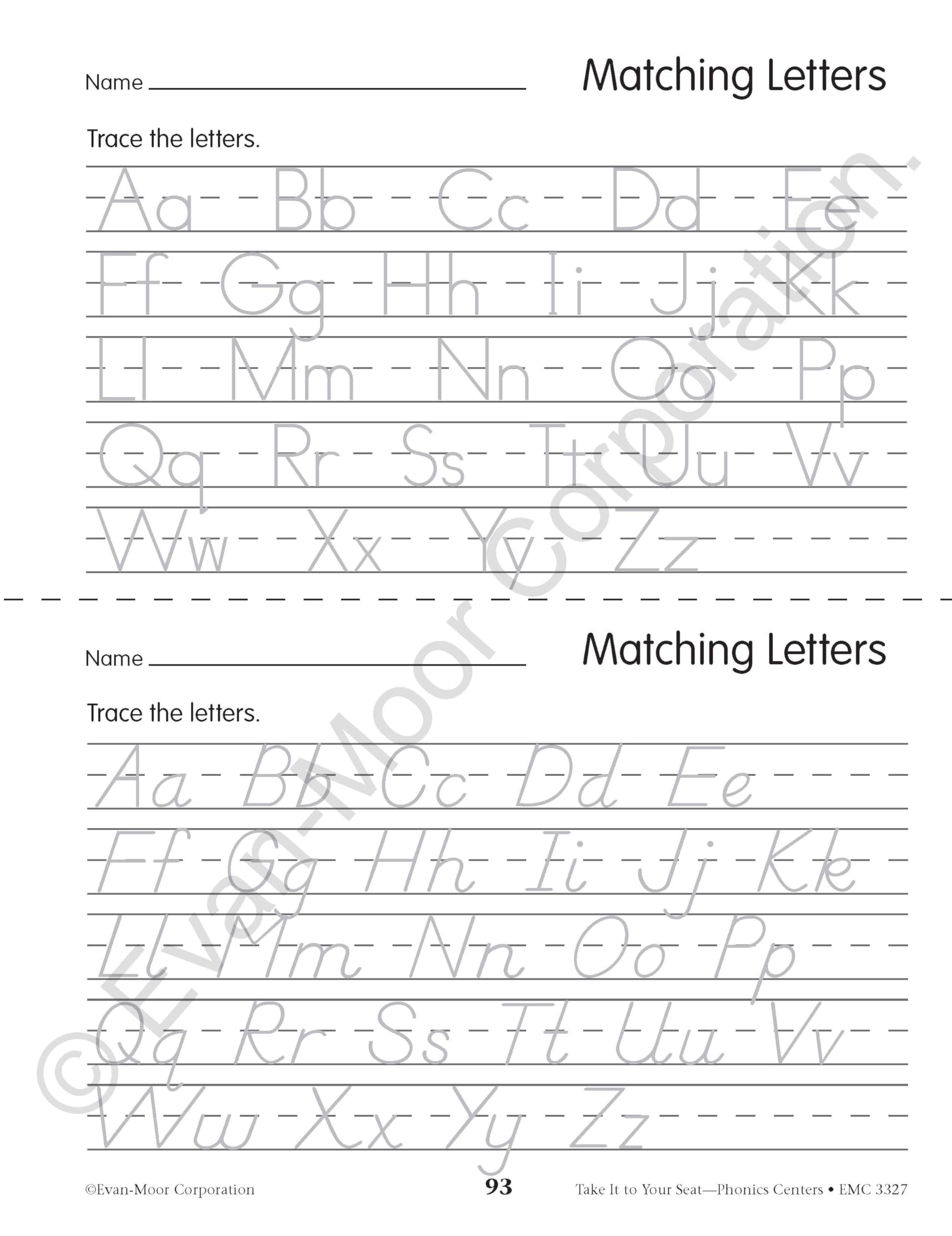 Take It to Your Seat Phonics Centers, Grades PreK-K