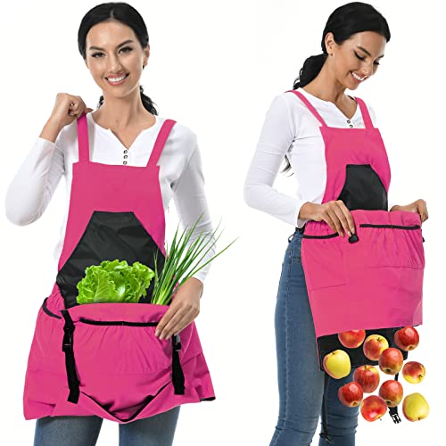 TISEMENT Gardening Apron,Unisex 8Oz Waterproof Canvas Garden Apron with Pockets for Harvesting, Gardening Gifts for Women