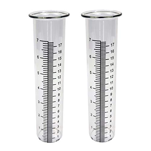 JOYBee 7inch Garden Glass Rain Gauge Replacement Tubes for Yard Garden Outdoor(Pack of 2)