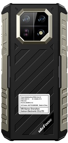 Ulefone Armor 22 Rugged Cell Phone Android 14, Up to 16+128GB, 64MP Night Vision Camera, 64MP Wide-Angle Camera, 6600mAh, 120Hz Display, NFC/GPS, 4G LTE Smartphone Unlocked (Black)