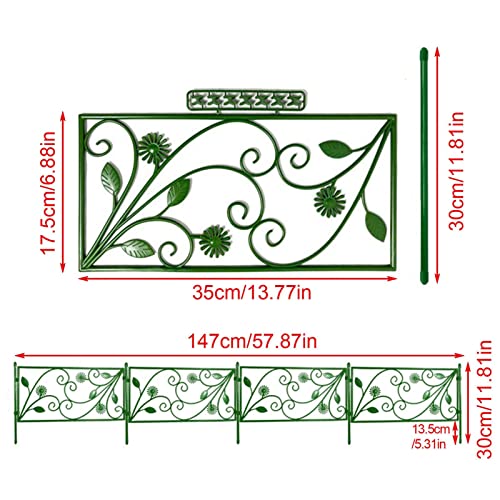 Garden Fence Panels, Rustproof Decorative Panel Barrier, Small No Dig Garden Fencing, Garden Border for Yard Landscape Outdoor Decor