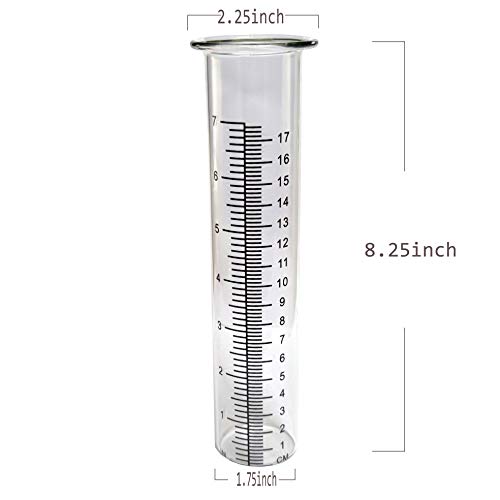 JOYBee 7inch Garden Glass Rain Gauge Replacement Tubes for Yard Garden Outdoor(Pack of 2)