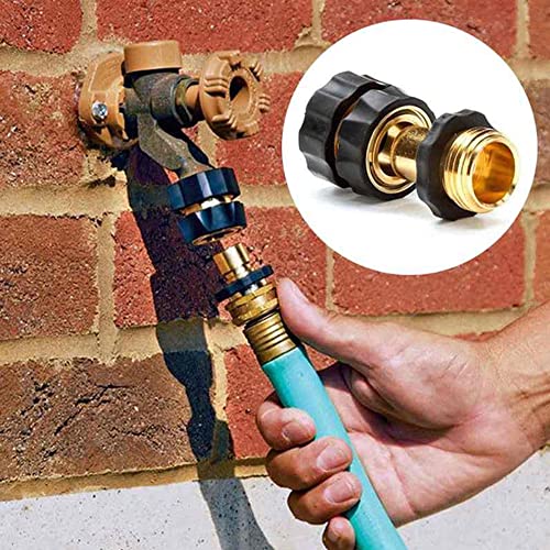 Xiny Tool 3/4 Inch Garden Hose Quick Connect, Quick Connect Garden Hose Fittings, Male and Female Water Quick Release Hose Connector, 2 Set