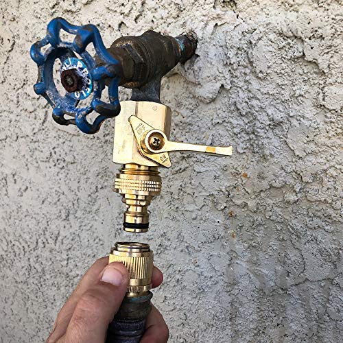 HQMPC Male Garden Hose Quick Connect Solid Brass Quick Connector Garden Hose Fitting Water Hose Connectors 3/4 inch GHT (4 Female+ 4Male)