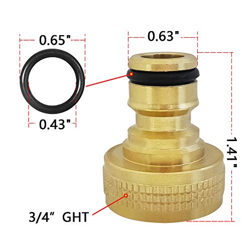 HQMPC Male Garden Hose Quick Connect Solid Brass Quick Connector Garden Hose Fitting Water Hose Connectors 3/4 inch GHT (4 Female+ 4Male)