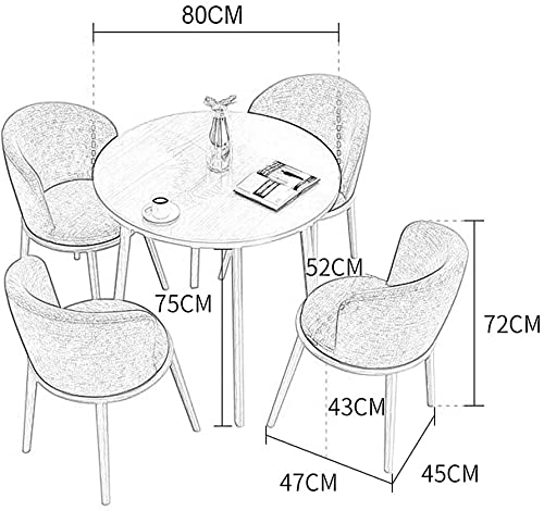Office Conference Table, Conference Reception Room Coffee Table with Chair, Round Tempered Glass Dining Table PU Leather Seat 90cm Transparent Leisure Table (Color : Square Table 3) ( Color : Dark Gra