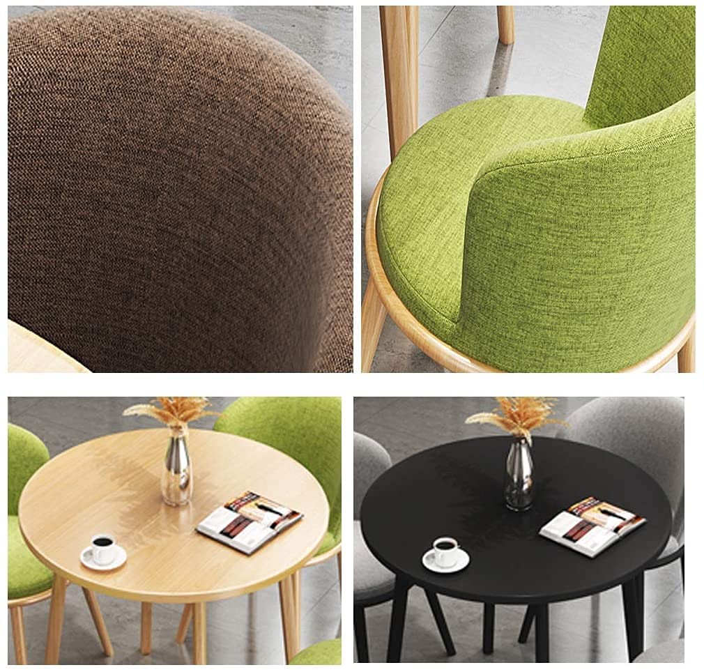 Office Conference Table, Conference Reception Room Coffee Table with Chair, Round Tempered Glass Dining Table PU Leather Seat 90cm Transparent Leisure Table (Color : Square Table 3) ( Color : Dark Gra