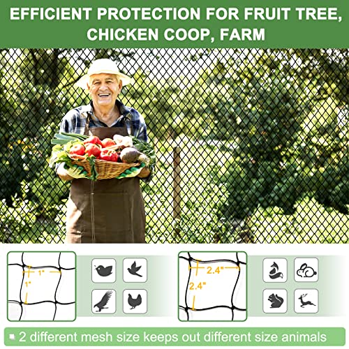 Bird Netting for Garden Protection - 25x25ft Poultry Netting for Chicken Coop, 1β Mesh Heavy Duty Garden Net, Fruit Tree Netting for Blueberry Bushes, Vegetable Against Squirrels, Deer