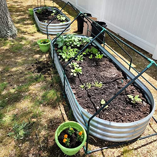 Raised Garden Bed Galvanized Planter Box Outdoor, Rot-Resistant Metal Garden Bed Planter for Vegetables Flower Herb (Silver)