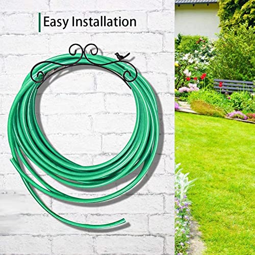 ZJHSXDR Hose Holder, Heavy Duty Metal Hose Hanger Wall Mount, Hook for Garden Hose/Expandable Hose/Hose Reel/Water Hose (Black)