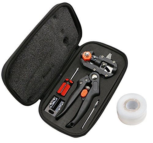 Garden Grafting Tool Set - Professional Pruning Shears Cutting Tool for Plant Branch Vine Fruit Trees, Included 3 Replacement Blades, Grafting Tape and English Manual
