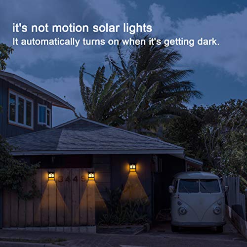 SUNFACE Solar Deck Lights, Led Outdoor Garden Decorative Wall Mount Fence Post Lighting, 6 Packs