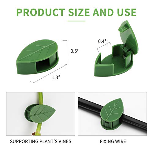 Plant Climbing Wall Fixture Clips 50 Pcs,Self-Adhesive Hook Vines Traction Invisible Holder Supporting Wire Fixing,Green Leaf Simulation for Garden Wall Clip