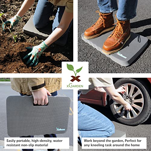 xGarden - Portable Kneeling Pad for Gardening - High Density Foam Kneeler with Carrying Handle - Extra Thick Foam Cushion - Waterproof - Versatile - Indoor or Outdoor - 17.5" x 11" x 1.5" - Green