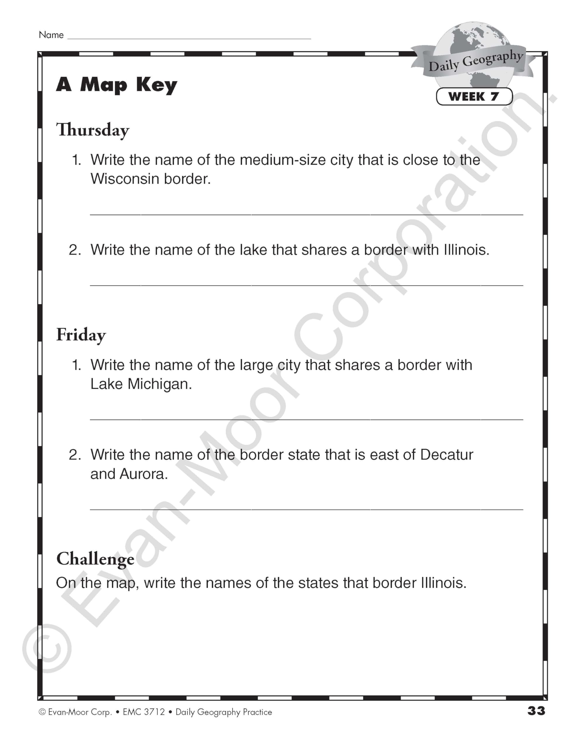 Daily Geography Practice ,Grade 3
