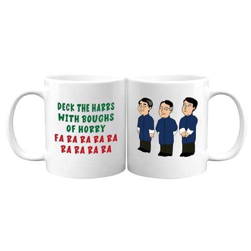 Arsemica Funny Christmas Coffee Mug, 11oz Christmas Story Drinking Cup Merchandise, Novelty Holiday Party Cups for Table Decorations, Xmas White Elephant Gifts for Women Men (Horry)