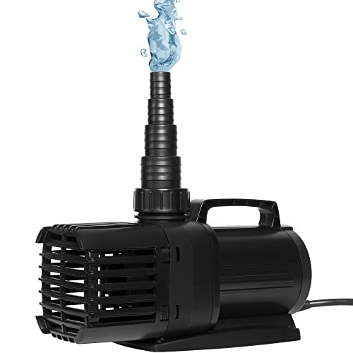 Homewell 5000 Gallons per Hour Electric Water Pump with 2 Nozzles Ultra Quiet Submersible Pump for Fountains, Waterfalls, Water Circulation, Koi Ponds Pump, Water Gardens (5000 GPH)