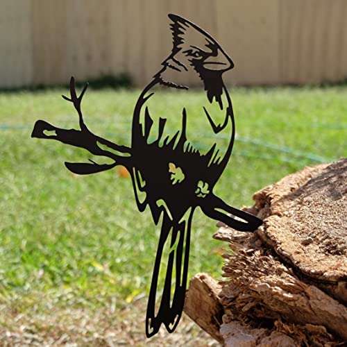 renovatio Metal Cardinal Bird - Metal Birds Yard Decor - Metal Yard Art - Tree Decorations Outdoor - Cardinal Figurine - Backyard Decor - Garden Gift - Patio Decor - Christmas Decorations Outdoor