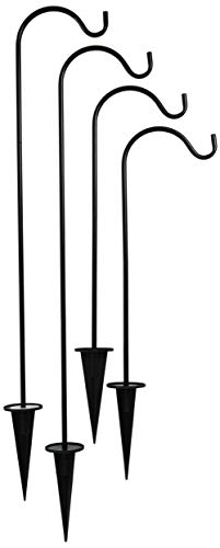 Shepherd's Hooks Garden Stakes, Set of 4 - BEST Lawn Stakes for Décor - Hang Mason Jars and Solar Lights - Outdoor Decoration - Perfect for Backyards, Weddings, and more!