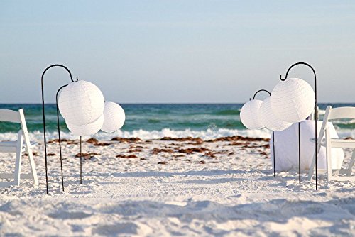Shepherd's Hooks Garden Stakes, Set of 4 - BEST Lawn Stakes for Décor - Hang Mason Jars and Solar Lights - Outdoor Decoration - Perfect for Backyards, Weddings, and more!