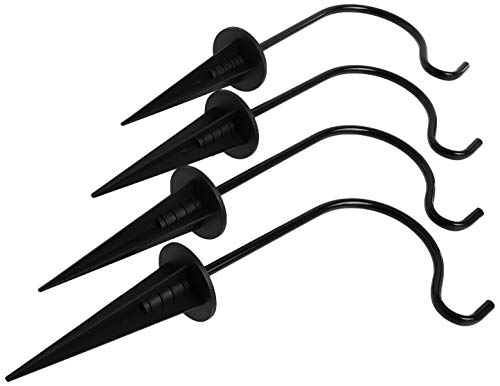 Shepherd's Hooks Garden Stakes, Set of 4 - BEST Lawn Stakes for Décor - Hang Mason Jars and Solar Lights - Outdoor Decoration - Perfect for Backyards, Weddings, and more!