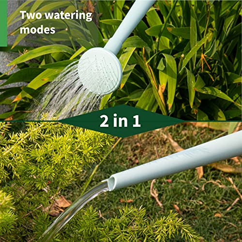 Decwxon Watering Can for Indoor Plants Garden Flower, Modern Outdoor Plants Small Watering Can,Detachable Long Spout Water can 1.8L 60oz 1/2 Gallon (Green)