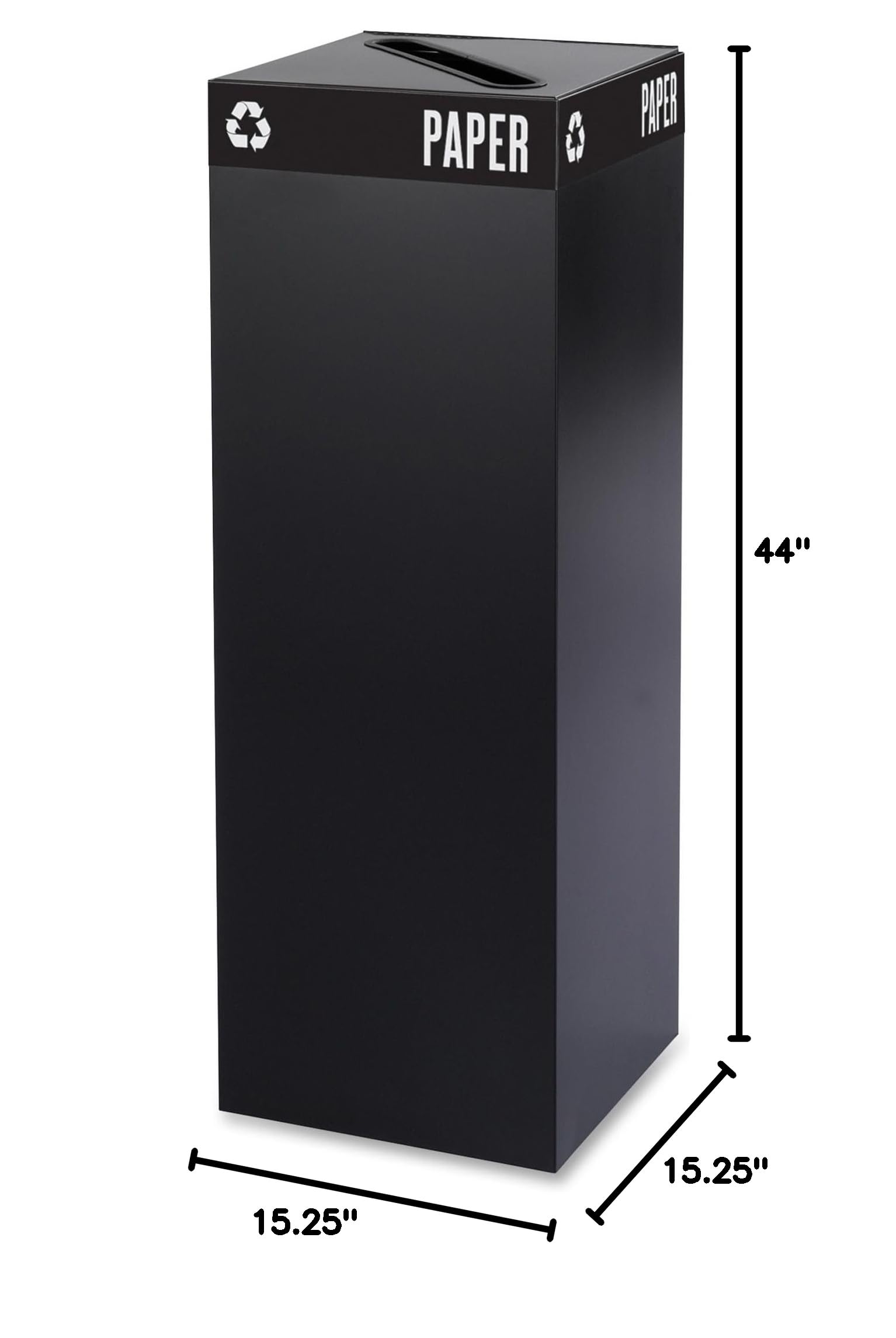 Safco Products 2984BL Public Square Recycling Receptacle Base, 42-Gallon (Top Sold Separately), Black