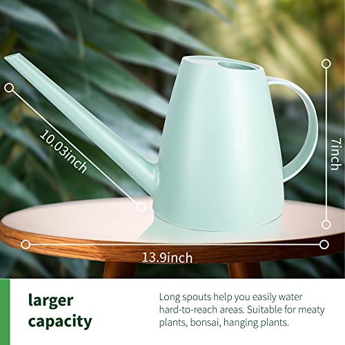 Decwxon Watering Can for Indoor Plants Garden Flower, Modern Outdoor Plants Small Watering Can,Detachable Long Spout Water can 1.8L 60oz 1/2 Gallon (Green)