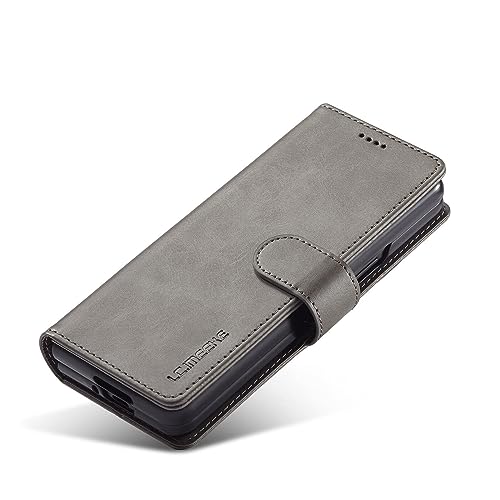 Case for Samsung Galaxy Z Fold 5,Luxury PU Leather Anti-Fall Magnetic Flip Folio Card Slots Holder Protective Case Cover Compatible with Samsung Galaxy Z Fold 5(Gray)