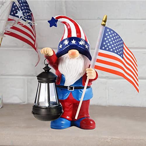 Nacome Garden Gnomes Statue for Yard Decorations - Outdoor Sculptures Patriotic Decor Memorial Day Decorations for 4 of July USA Independence Day Gift
