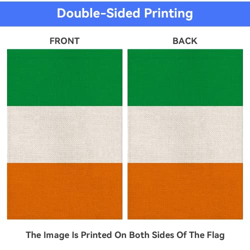 Pretty_jessie Ireland Flag Irish Garden Flags 12x18 Double-Sided Small Burlap Yard Flag Decorations for Outdoors(Ireland)