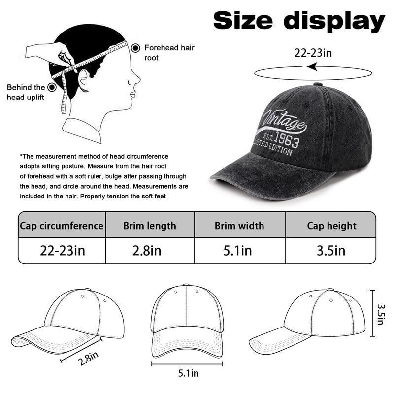 60th Birthday Gifts for Women Men - Vintage 1963 Dad Hat - 60th Birthday Ideas