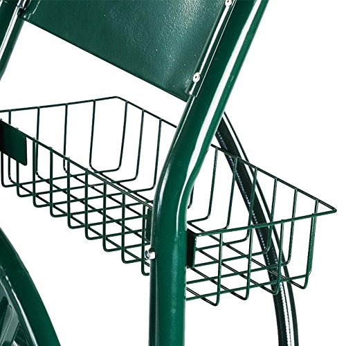 XtremepowerUS Hose Reel Cart Green w/Wheels 300' Capacity Outdoor Patio Garden Reel Holder