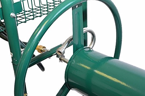 XtremepowerUS Hose Reel Cart Green w/Wheels 300' Capacity Outdoor Patio Garden Reel Holder