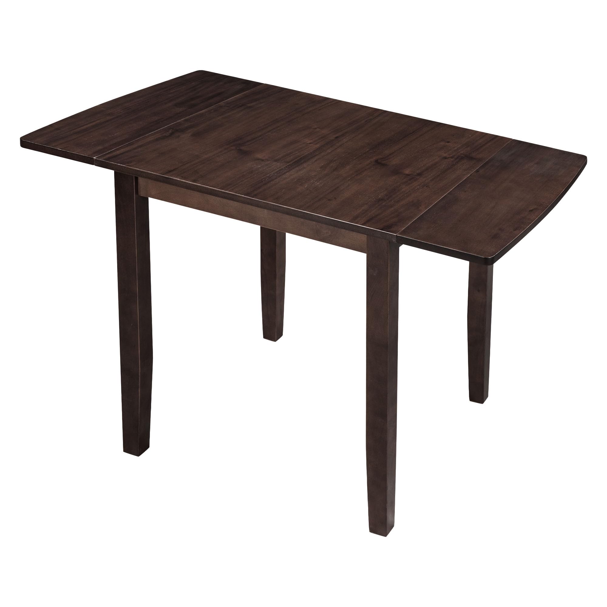 Merax Dining Table Set for 2, Extendable Design with Wood Drop Leaf Top and Wooden Chairs, 3 Piece, Espresso