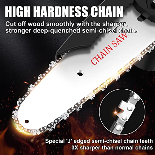 Upgraded 6 inch Mini Cordless Chainsaw, Zocabay 20,000mAh Rechargeable Battery Chainsaw, Portable Handheld Chainsaw, Electric Chainsaw for Tree, Courtyard and Garden(2 Batteries, 2 Chains Included)