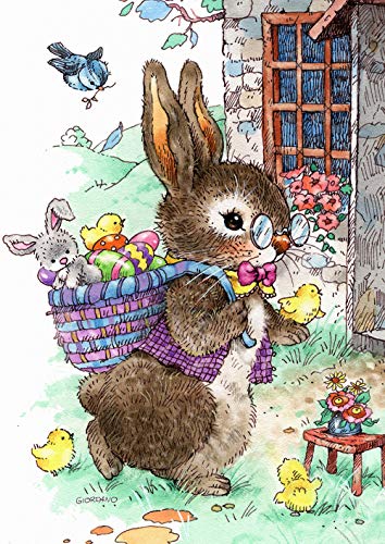 Toland Home Garden 1012287 Vintage Easter Bunny Easter Flag 28x40 Inch Double Sided Easter Garden Flag for Outdoor House Flag Yard Decoration