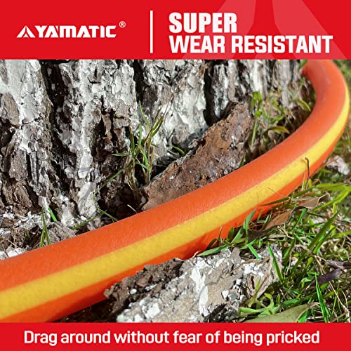 YAMATIC Heavy Duty Garden Hose 5/8 in x 50 ft, Ultra Flexible Water Hose, Drinking Water Safe, All-weather, Lightweight, Burst 600 PSI