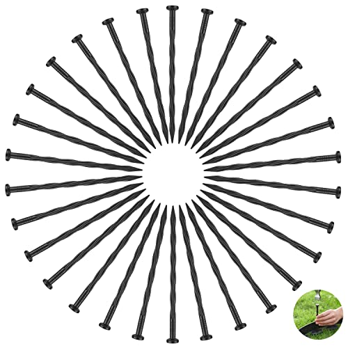 Plastic Edging Stakes 30 PCS 8-inch Spiral Plastic Landscape Edging Anchoring Spikes Garden Stakes,Plastic Stakes for Ground,Turf,Tent,Weed Barriers, Garden Border,Paver Edging,Edging for Landscaping