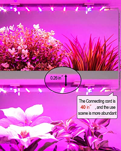 DOMMIA Plant Grow Light, 12W Ultra-Thin Plant Light, Full Spectrum Led Grow Light with 90 LEDs, 2Pcs DIY Assembly Grow Light Strip for Indoor Garden Greenhouse Aquarium Hydroponic