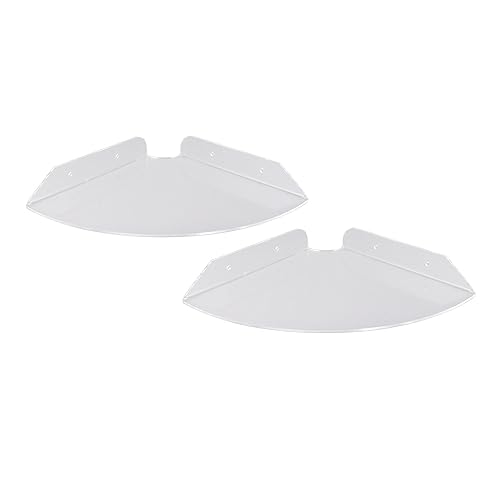 Qinlorgo Corner Wall Shelf, Quarter Round Corner Shelves Wall Mount for Shower Room for Photo Albums (Transparent)
