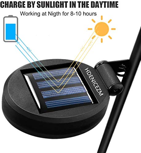 HDNICEZM Garden Solar Light Outdoor Decorative, Moon Crackle Glass Globe Stake Metal Lights,Waterproof Warm White LED for Pathway, Lawn, Patio, Yard