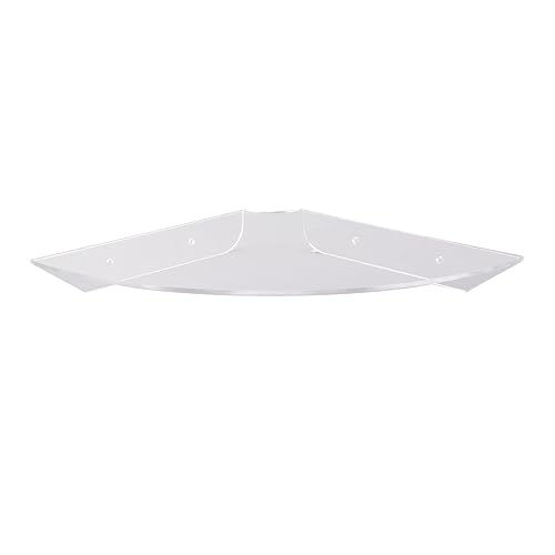 Qinlorgo Corner Wall Shelf, Quarter Round Corner Shelves Wall Mount for Shower Room for Photo Albums (Transparent)