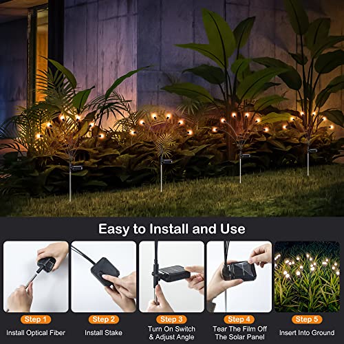 ZUPIIY 8-Pack Solar Garden Lights Outdoor, Upgraded Solar Swaying Lights Waterproof, Sway by Wind, Solar Lights with Highly Flexible Copper Wires, Decorative Lights Yard Patio Pathway Decor